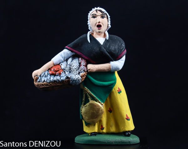 Santon Pêcheur au filet 9cm | Crèche de Noël